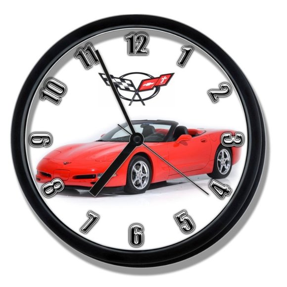 Clock | Wall Decor | Chevrolet Corvette C5 Red Convertible Clock New ...